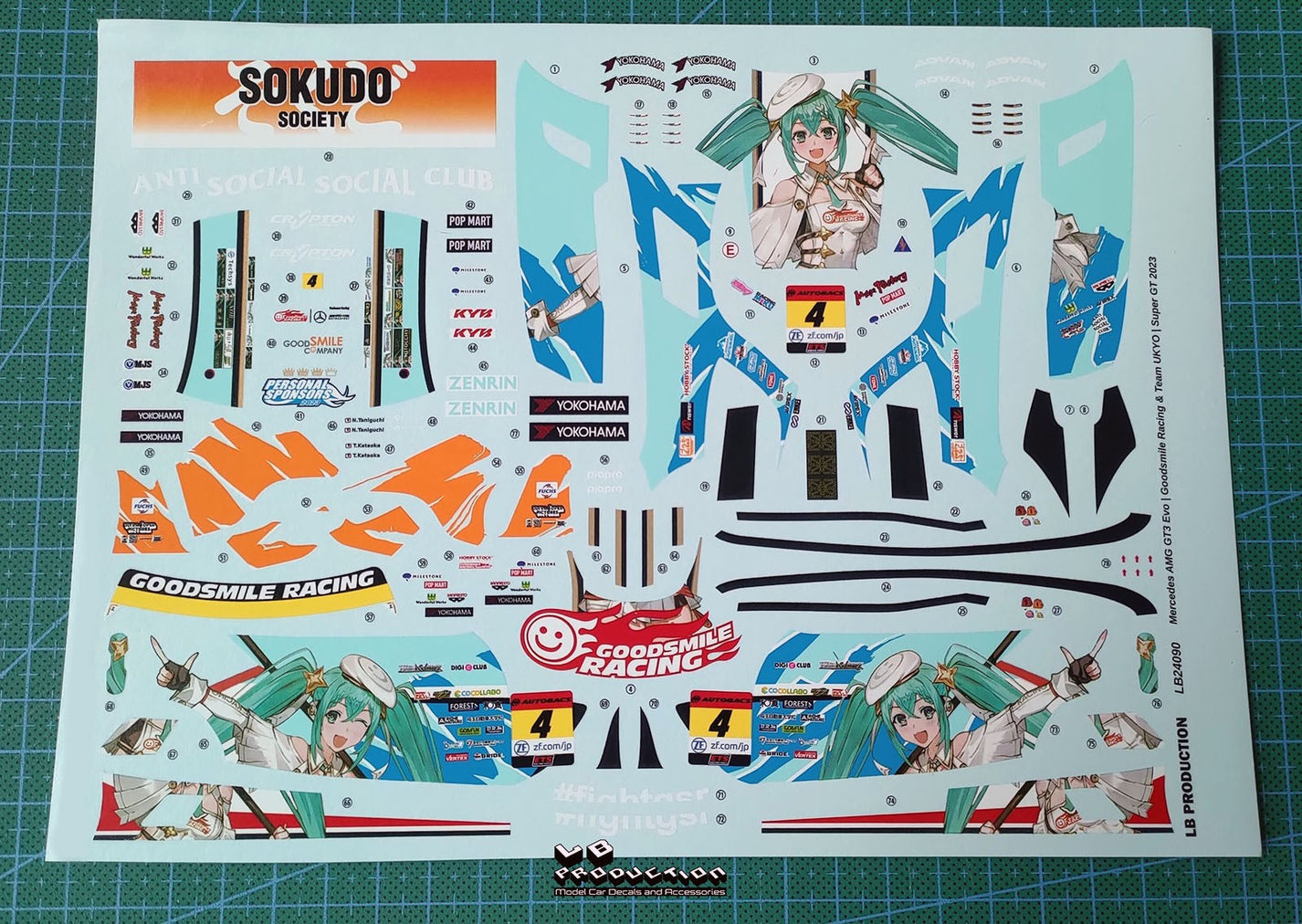 DECALS MERCEDES BENZ AMG EVO GT3 HATSUNE MIKU - GOODSMILE RACING TEAM ...