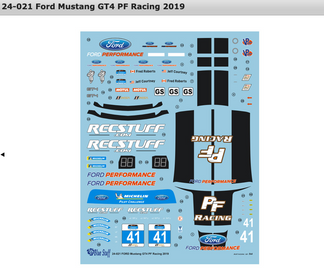 DECALS FORD MUSTANG GT4 PF RACING TEAM - RECSTUFF - IMSA MICHELIN PILO ...