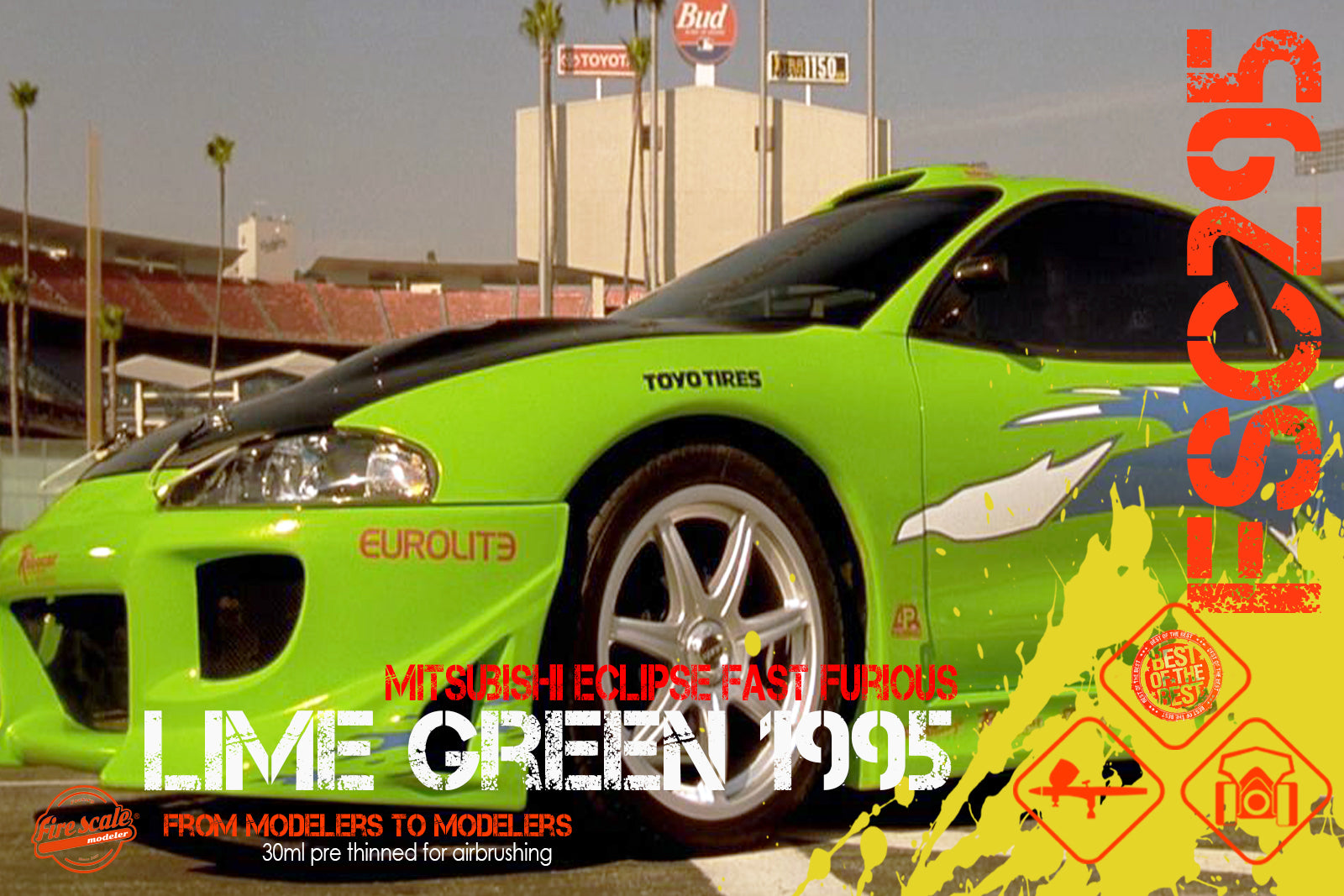 Lime Green 1995 - Mitsubishi Eclipse Fast Furious – DModelkits