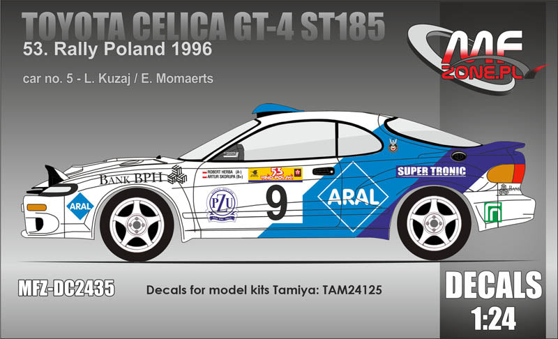 Decal Set Toyota Celica GT-4 ST185 Herba – 53rd Rally Poland 1996 ...