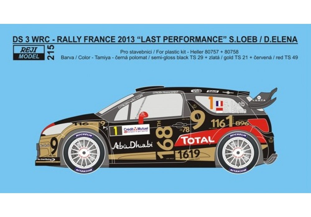 Decals Citroen DS3 WRC sponsored by Total - Alsace France Rally 2013 ...