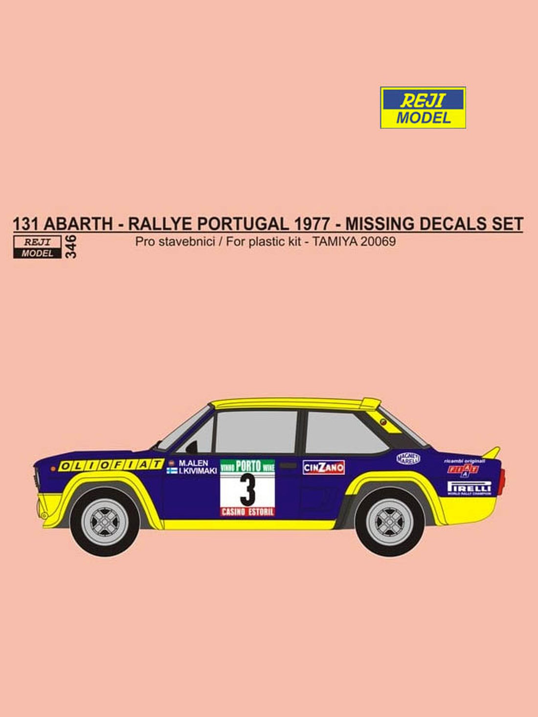 DECALS FIAT 131 ABARTH - RALLY PORTUGAL 1977 MISSING LOGOS – DModelkits